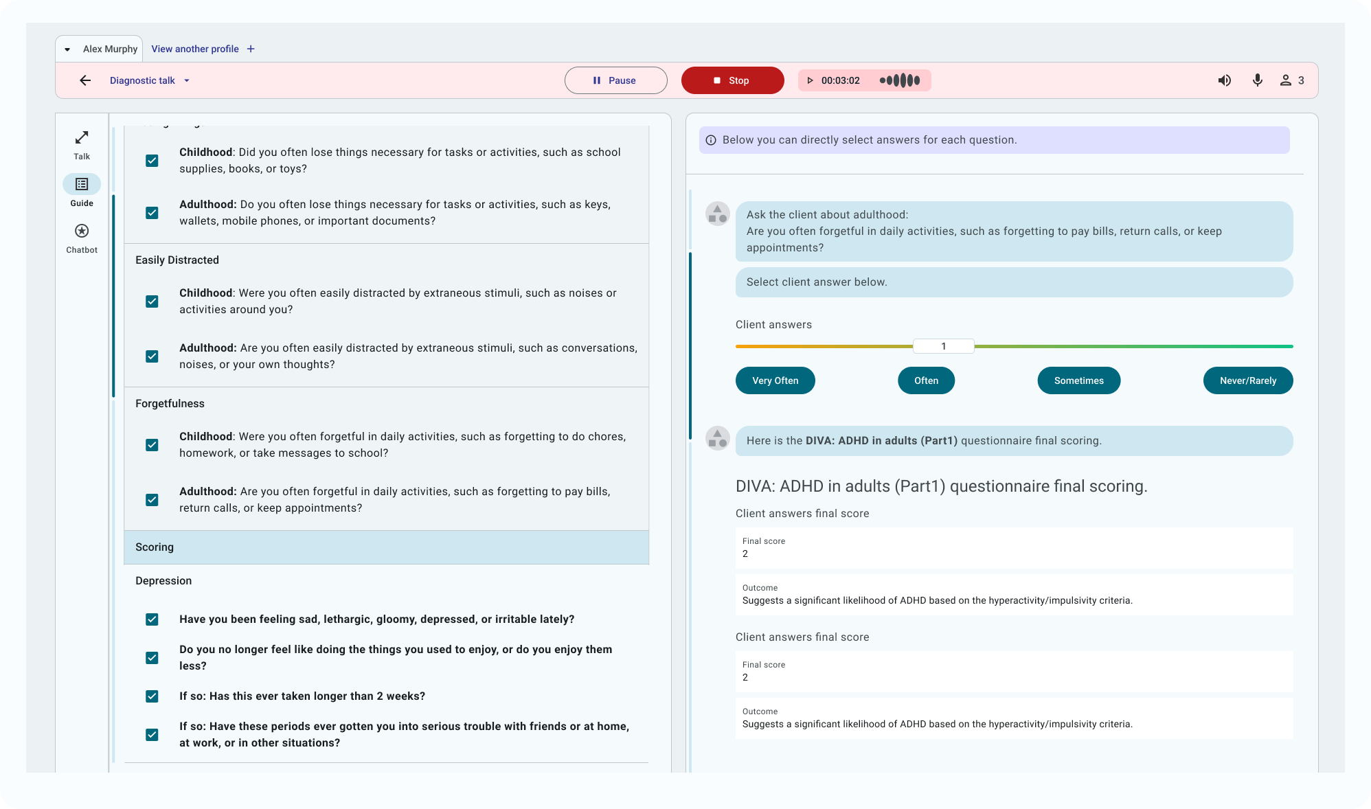 Integration PROM or Questionnaire | HealthTalk.ai